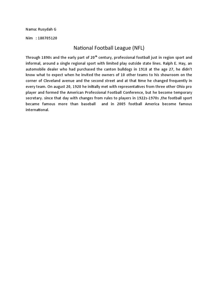 National Football League (NFL) | PDF