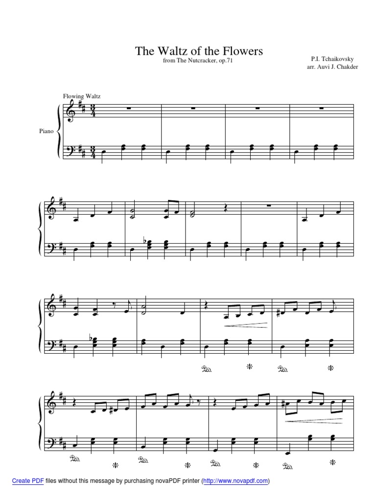 Tchaikovsky - Waltz of The Flowers | PDF | Classical Compositions ...