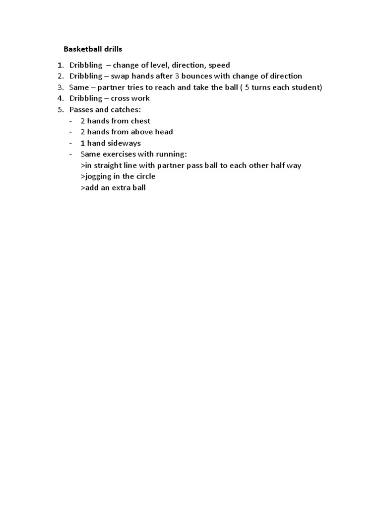 Basketball Drills | PDF | Sports & Recreation