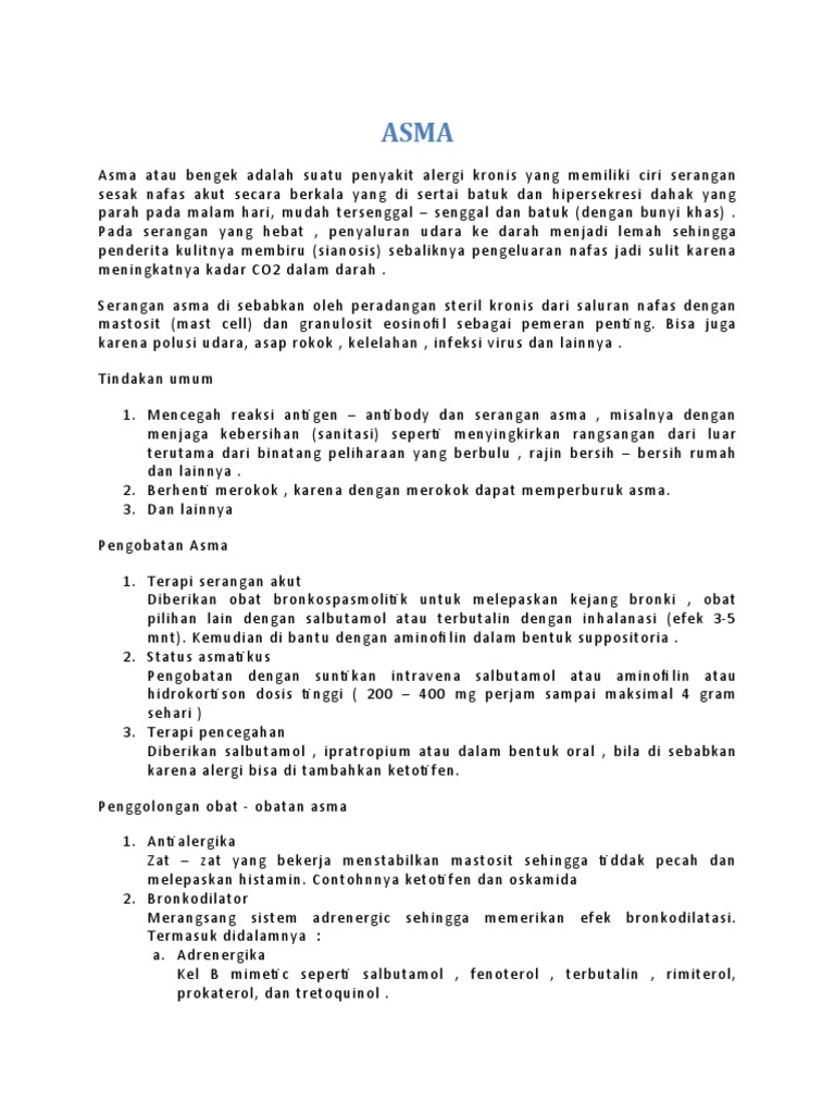 Panduan Lengkap Pengobatan Asma | PDF