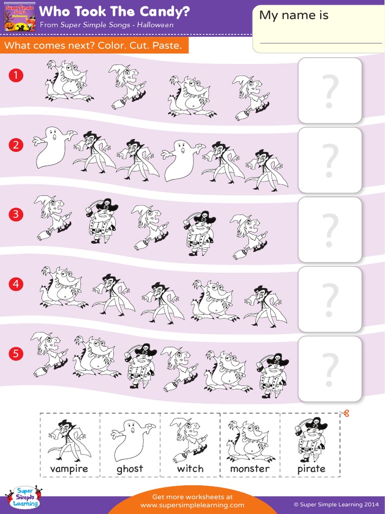 Who Took The Candy Worksheet Color Cut Paste | PDF