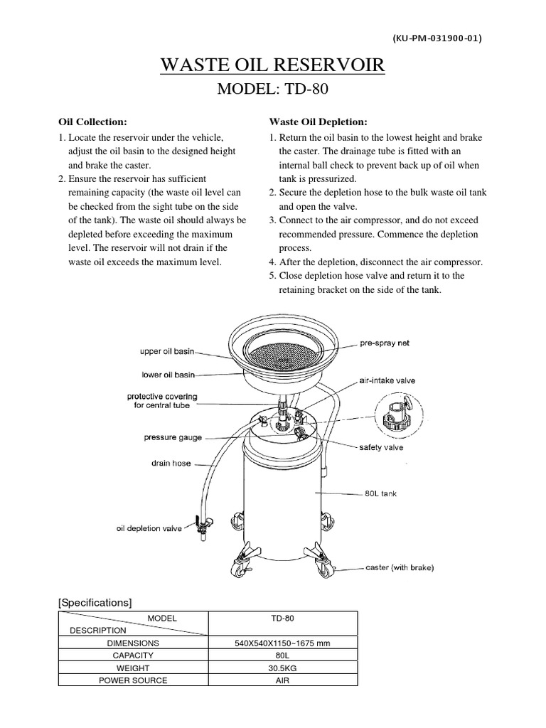 C19 Waste Oil Reservoir | PDF