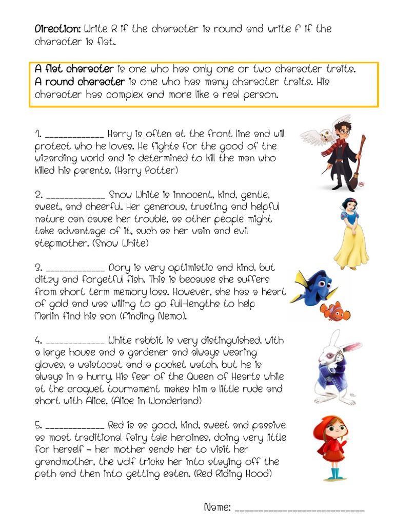 Character Analysis: Determining Whether Literary Characters Are Round ...
