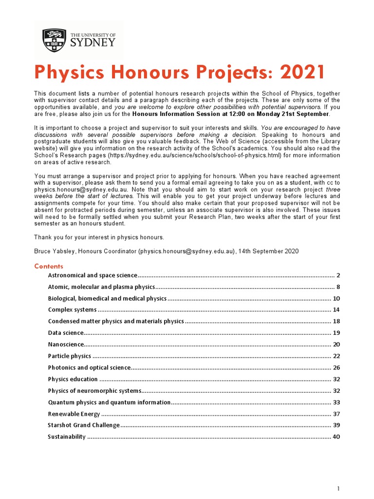 Physics Honours Projects | PDF | Solar Flare | Milky Way