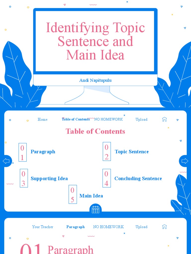 Main Idea and Topic Sentence Guide | PDF | Chimpanzee | Paragraph