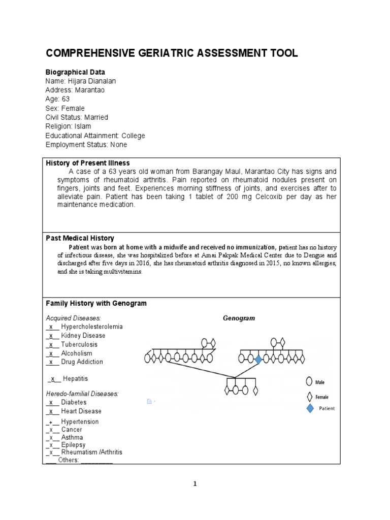 Comprehensive Geriatric Assessment | PDF | Arthritis | Rheumatoid Arthritis