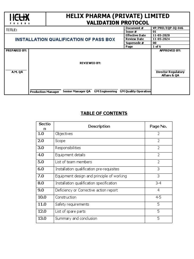 IQ Protocol Pass Box | PDF | Verification And Validation | Nature