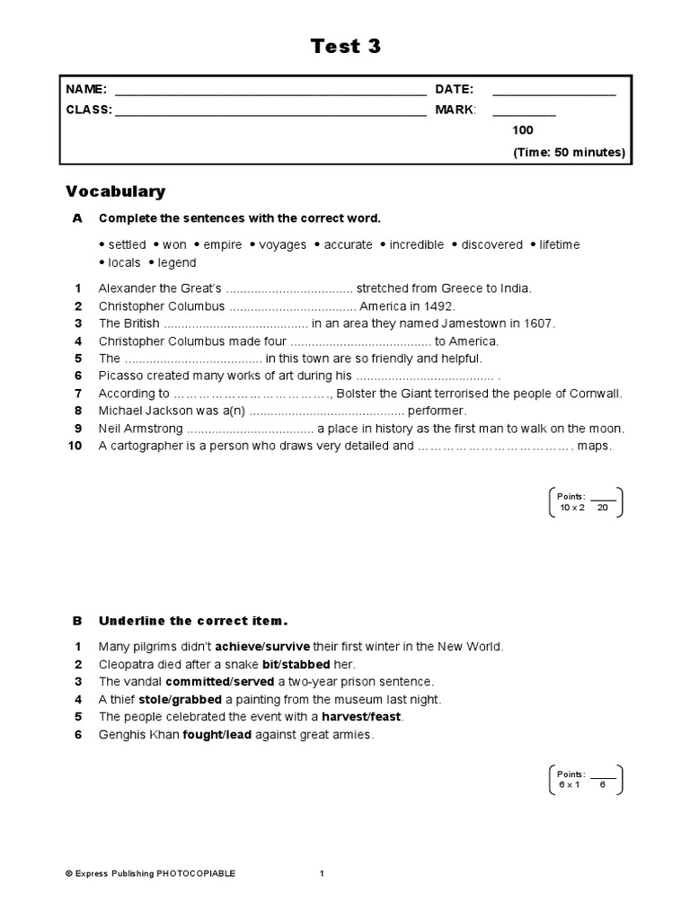 Prime Time 2 INT Test 3 | PDF | Marie Curie | Dragon