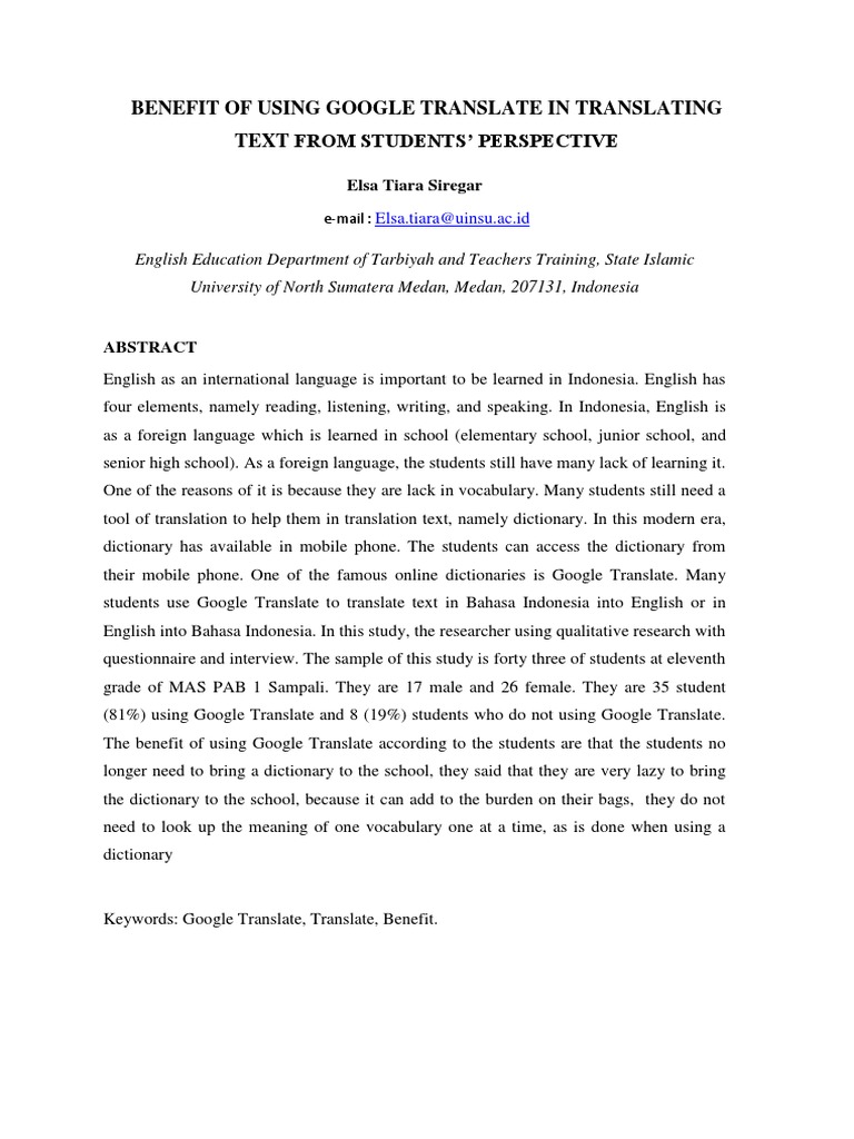 Google Translate Benefits for Students | PDF | Translations | Semantics