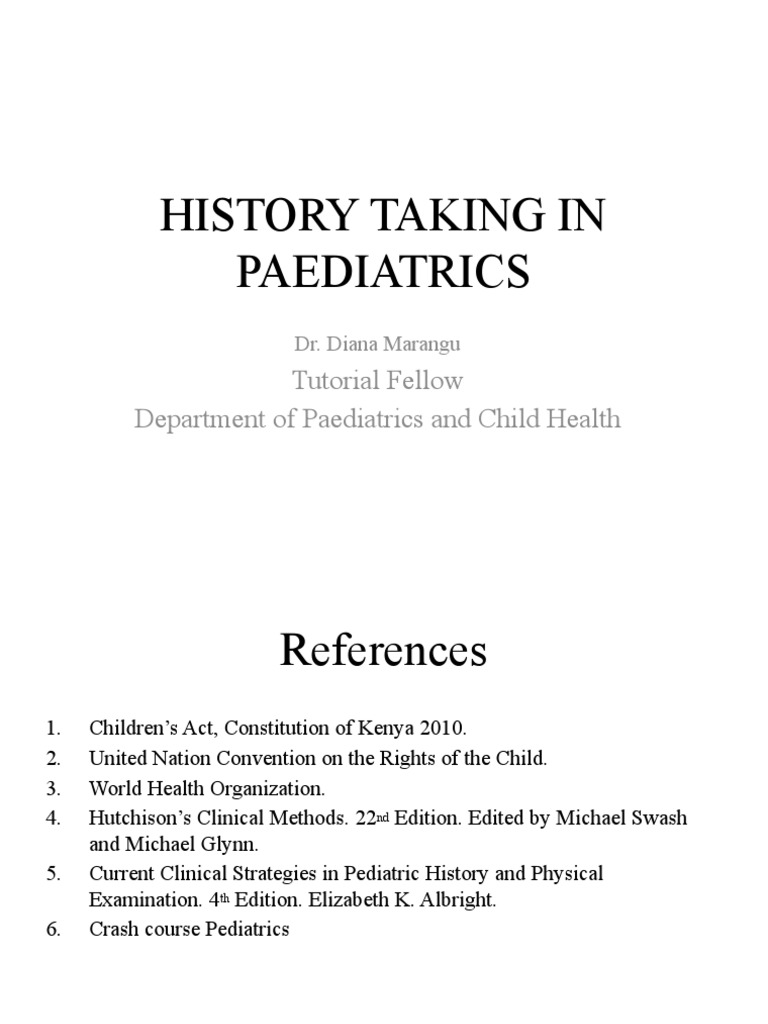 History Taking in Paediatrics | Download Free PDF | Prenatal ...