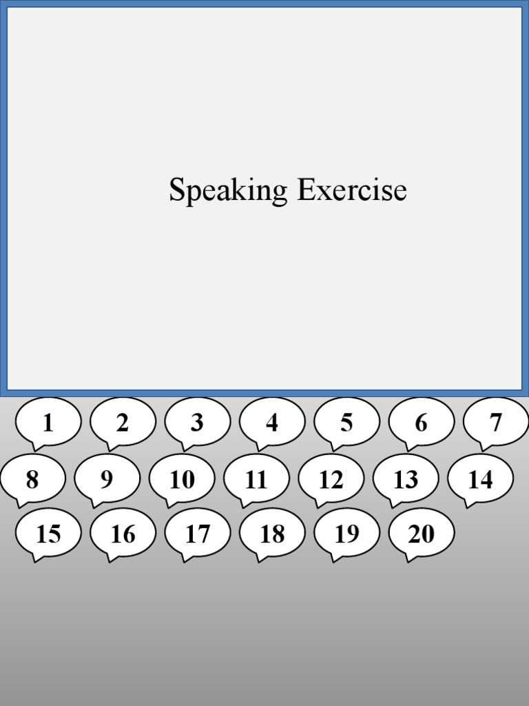Speaking Exercise | PDF