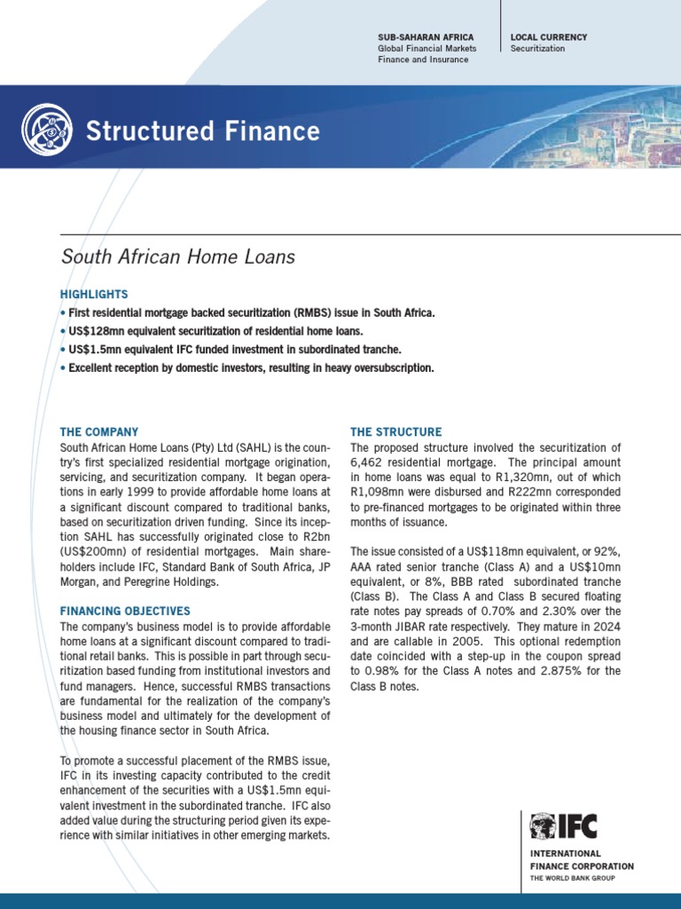 Structured Finance: South African Home Loans | PDF | Residential ...