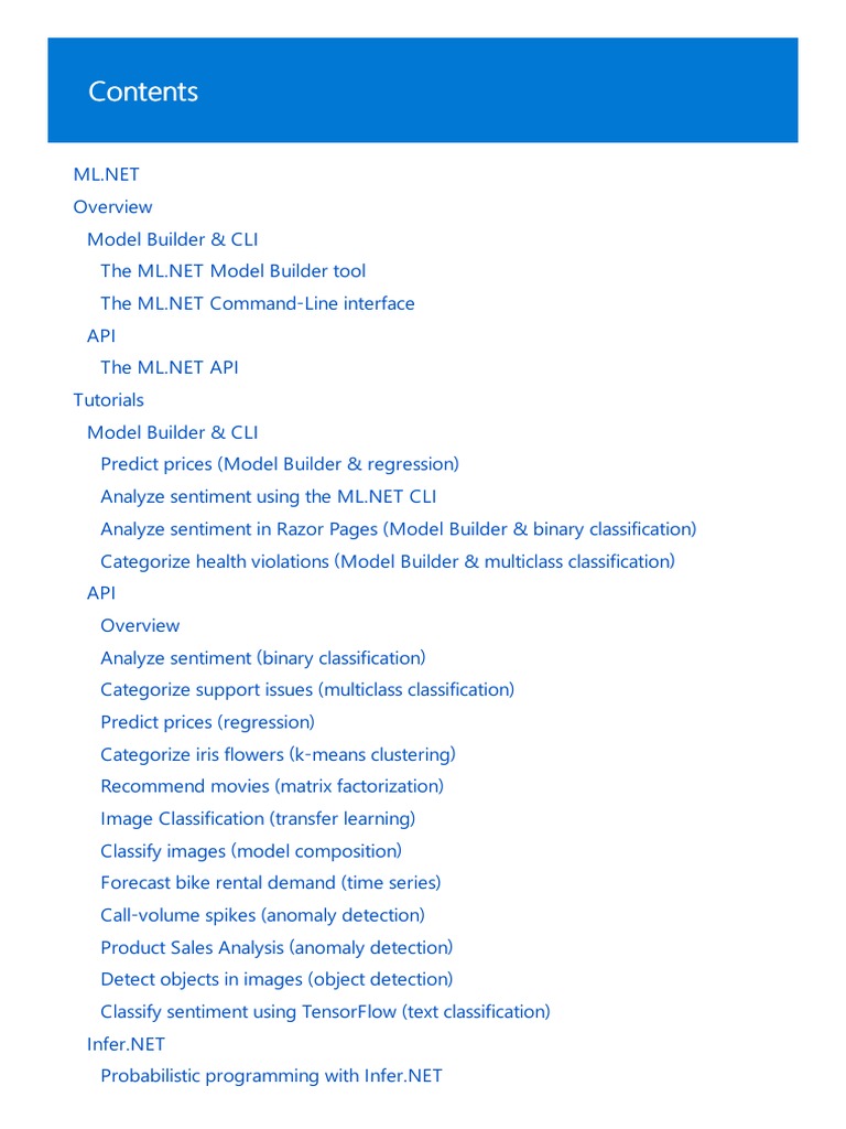 ML.Net | PDF | Machine Learning | Statistical Classification