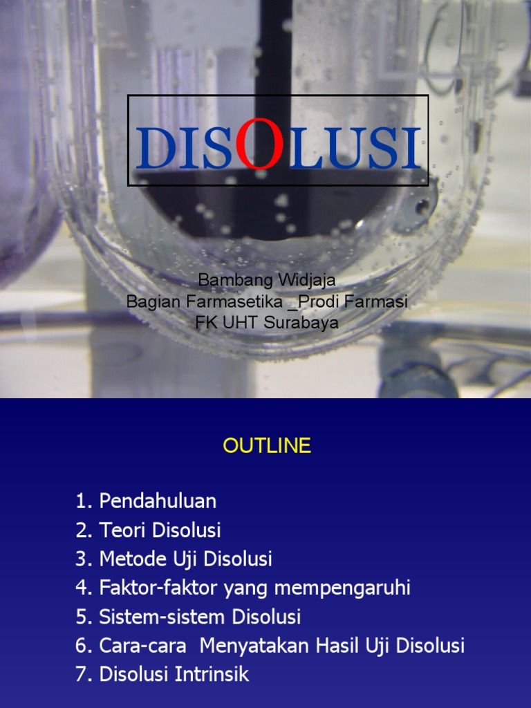 Prinsip dan Metode Uji Disolusi | PDF