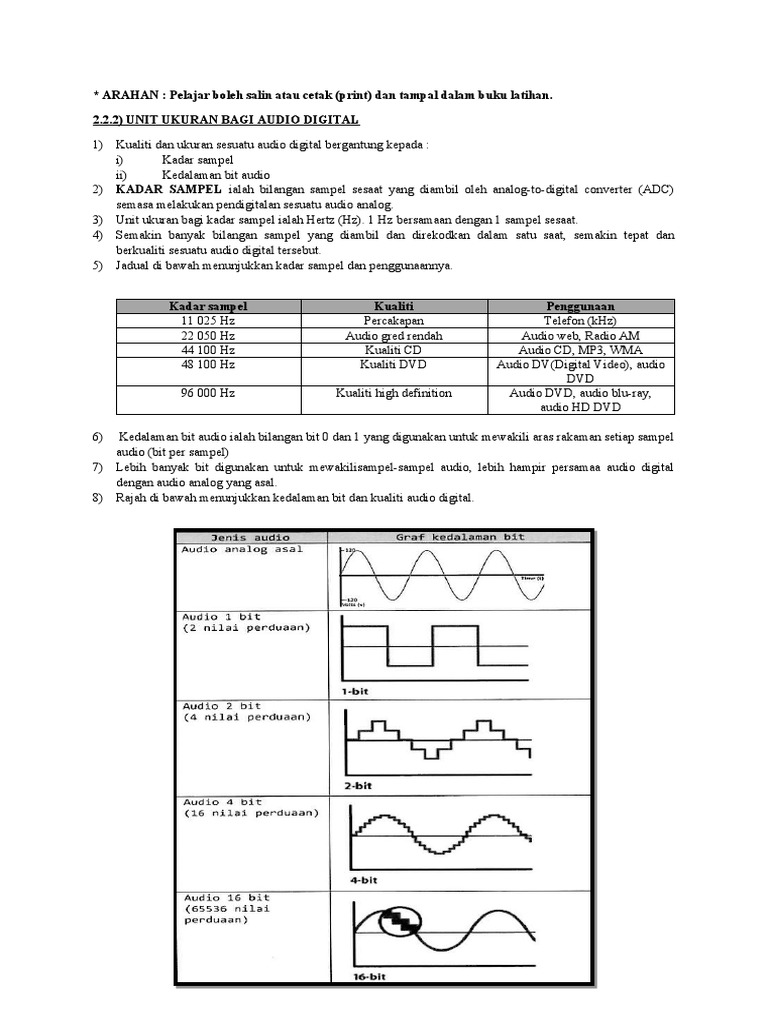 Bab 2.2.2) Ukuran Data - Audio Digital | PDF