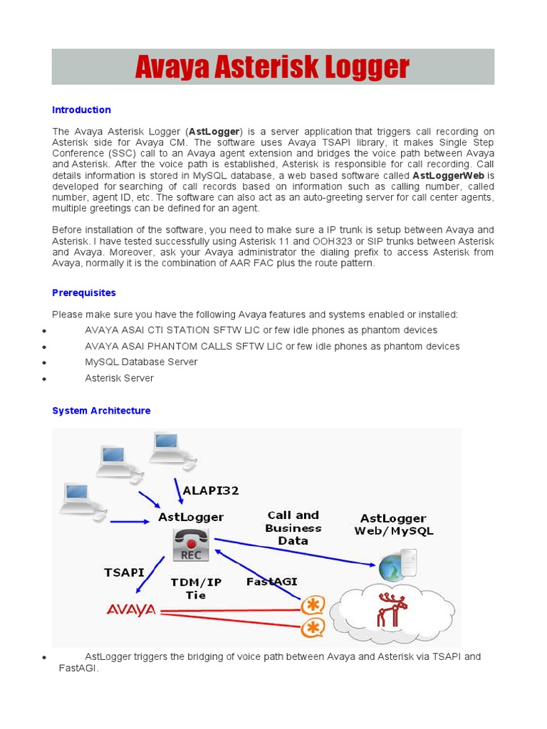 Avaya Asterisk Logger | PDF | My Sql | Command Line Interface