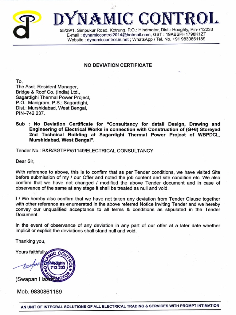 No Deviation Certificates | PDF | Business