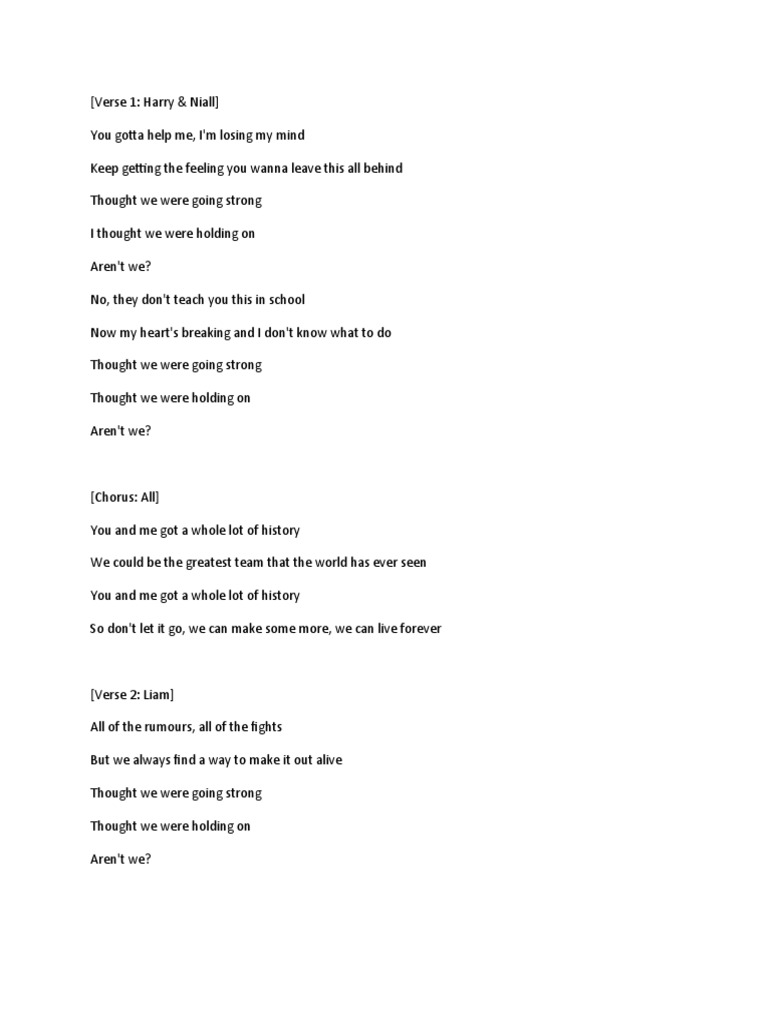 One Direction's "History" Lyrics Analysis | PDF | Musical Forms