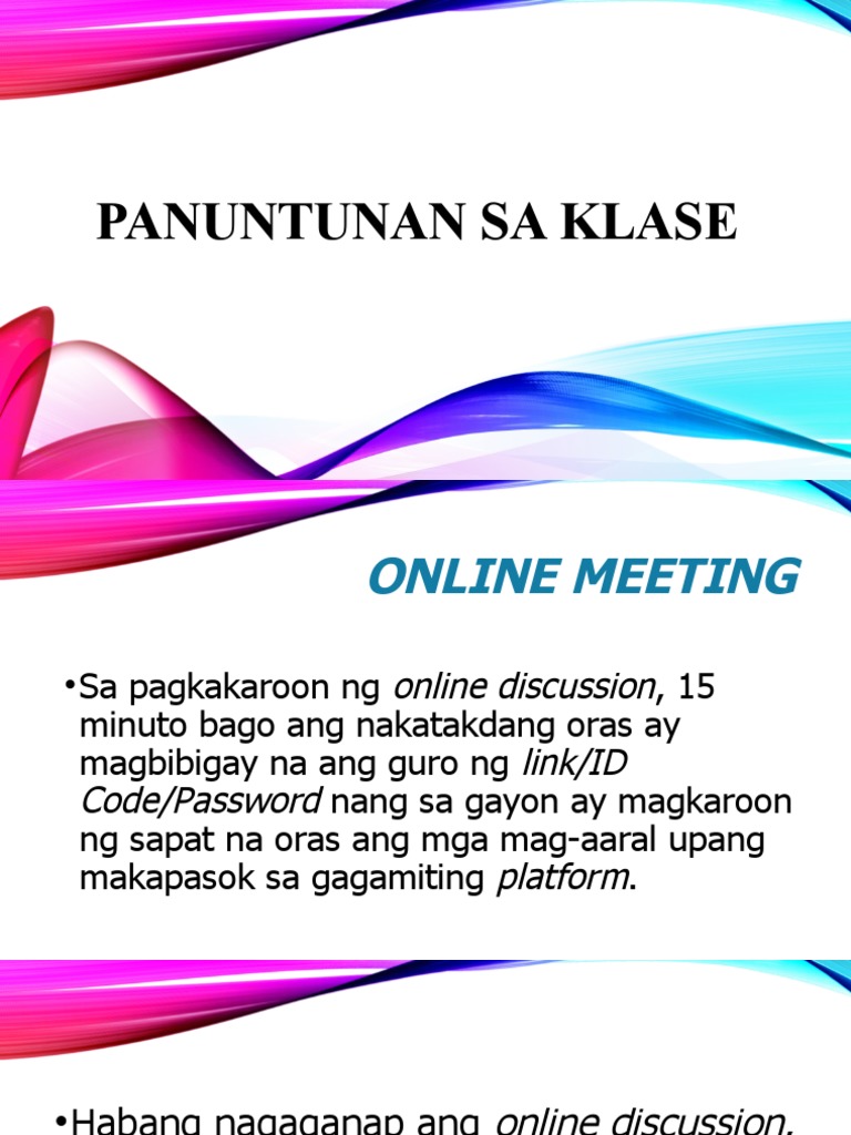 Panuntunan Sa Klase | PDF