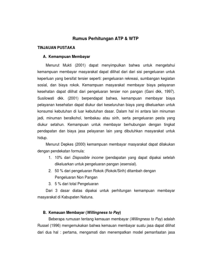 Rumus WTP dan ATP dalam Kesehatan | PDF | Kesehatan Holistik