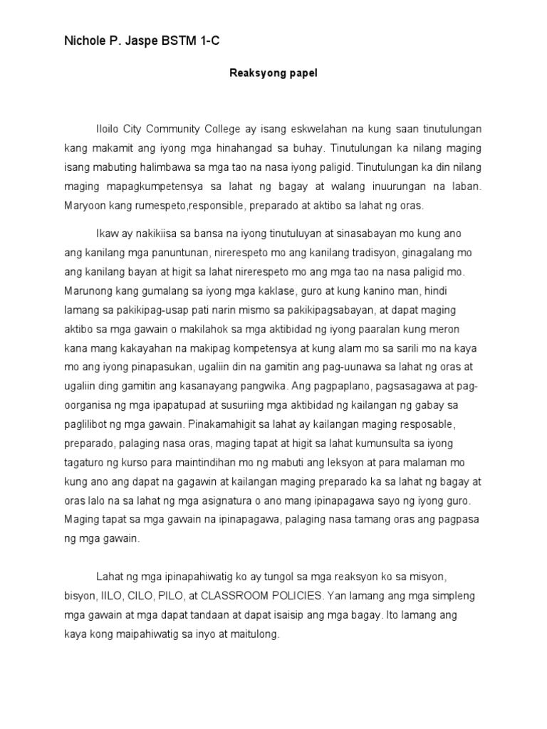 Reaksyong Papel | PDF