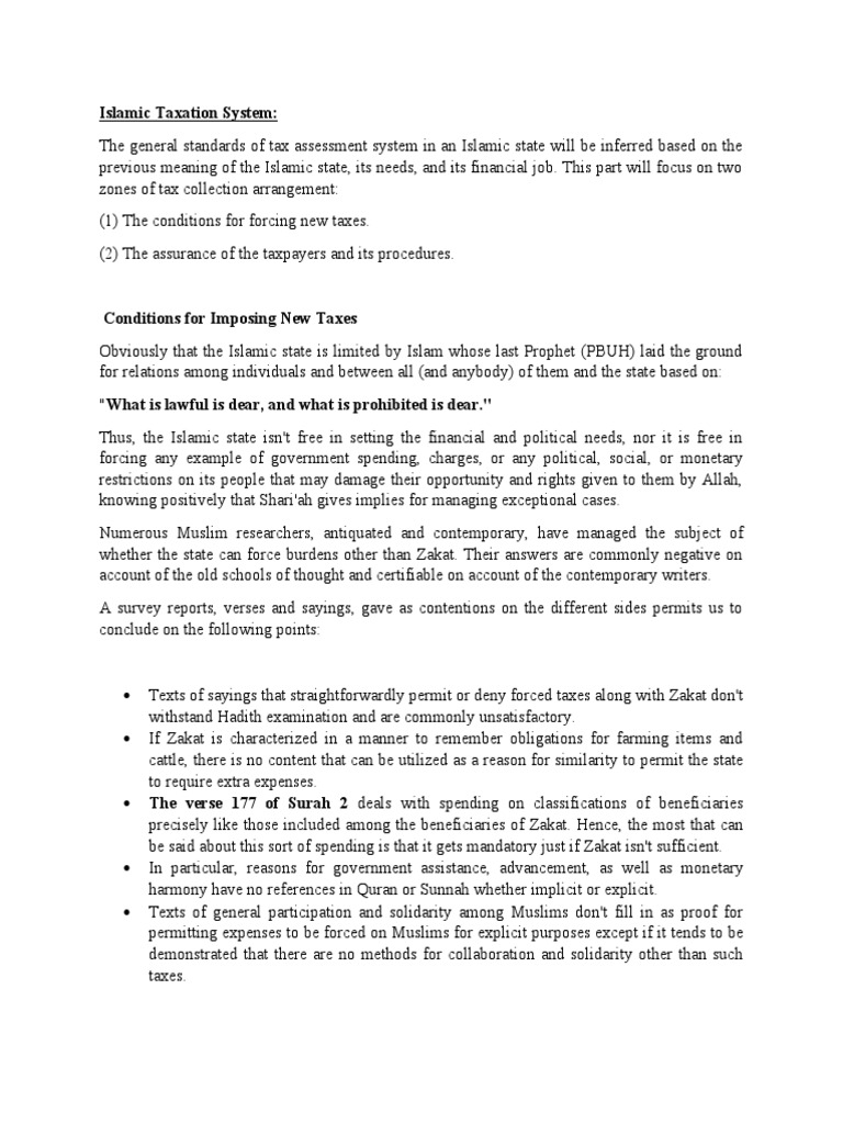 Islamic Taxation Principles Explained | PDF | Taxes | Sharia