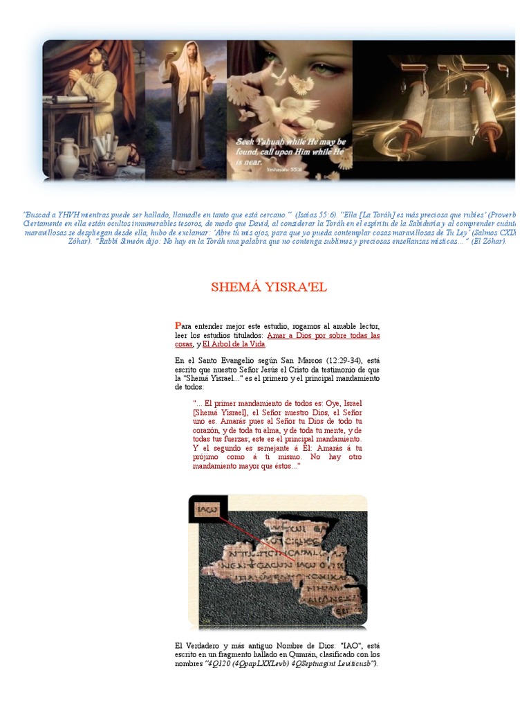 Shemá Yisrael: Unidad y Enseñanzas | PDF | Shema Israel | Tetragrammaton