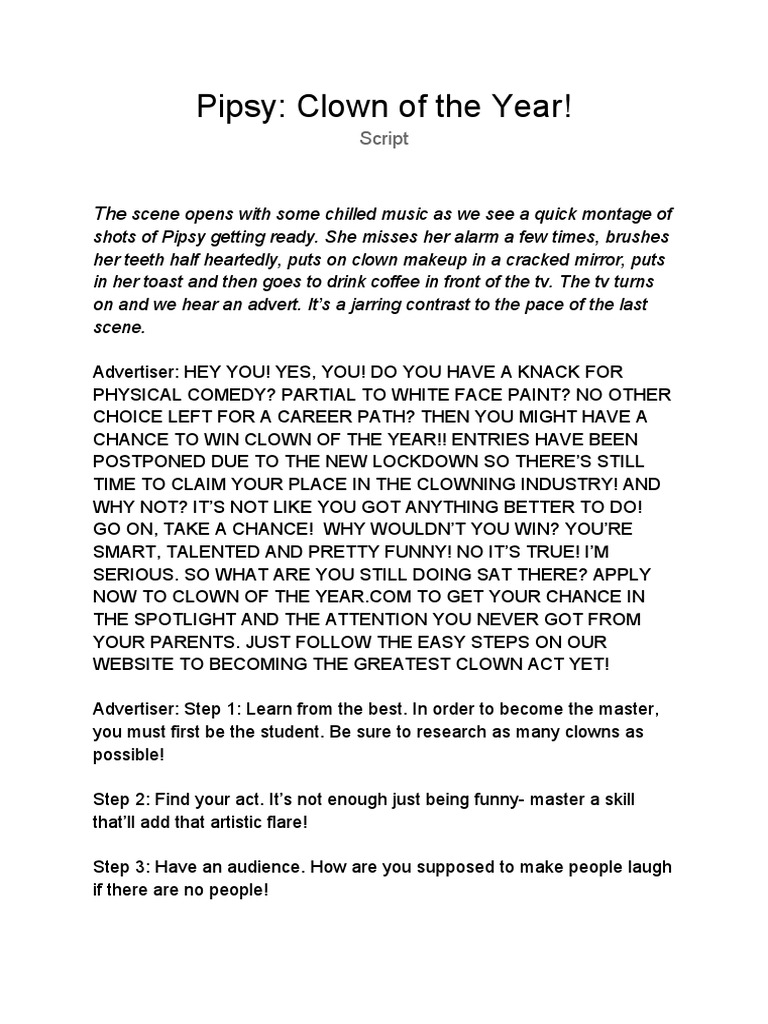 Clown Script | PDF