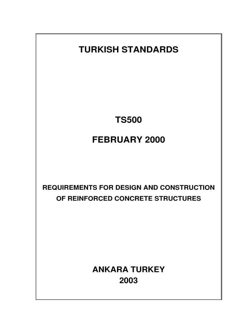 Turkish Standards: Ankara Turkey 2003 | PDF | Concrete | Young's Modulus