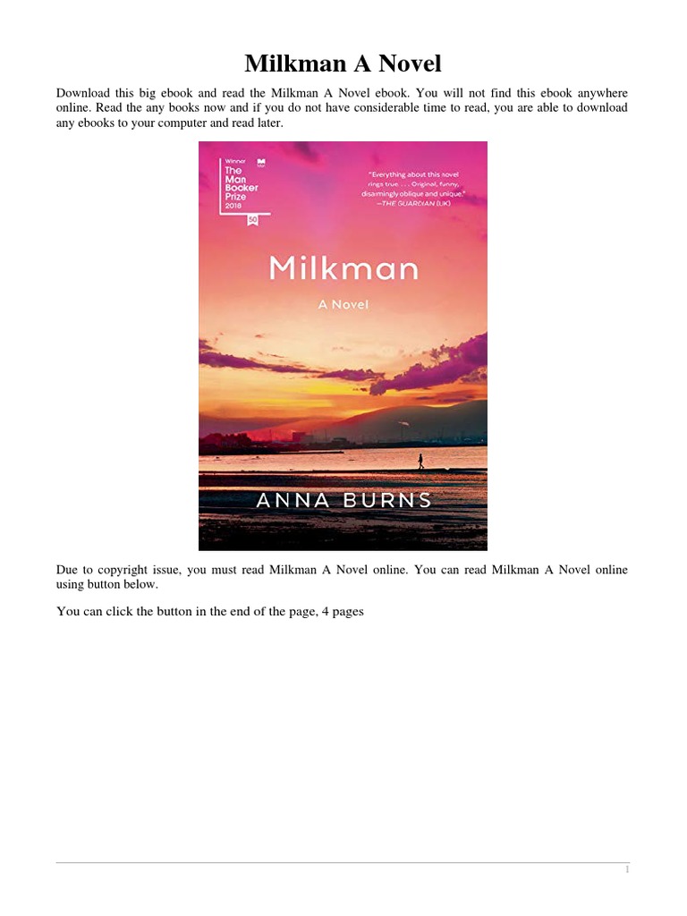 Milkman A Novel | PDF | Books