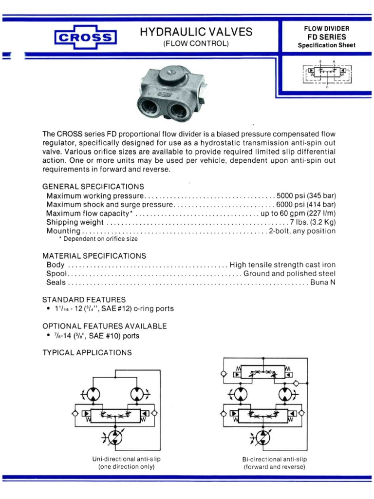 FD Flow Divider Valves | PDF