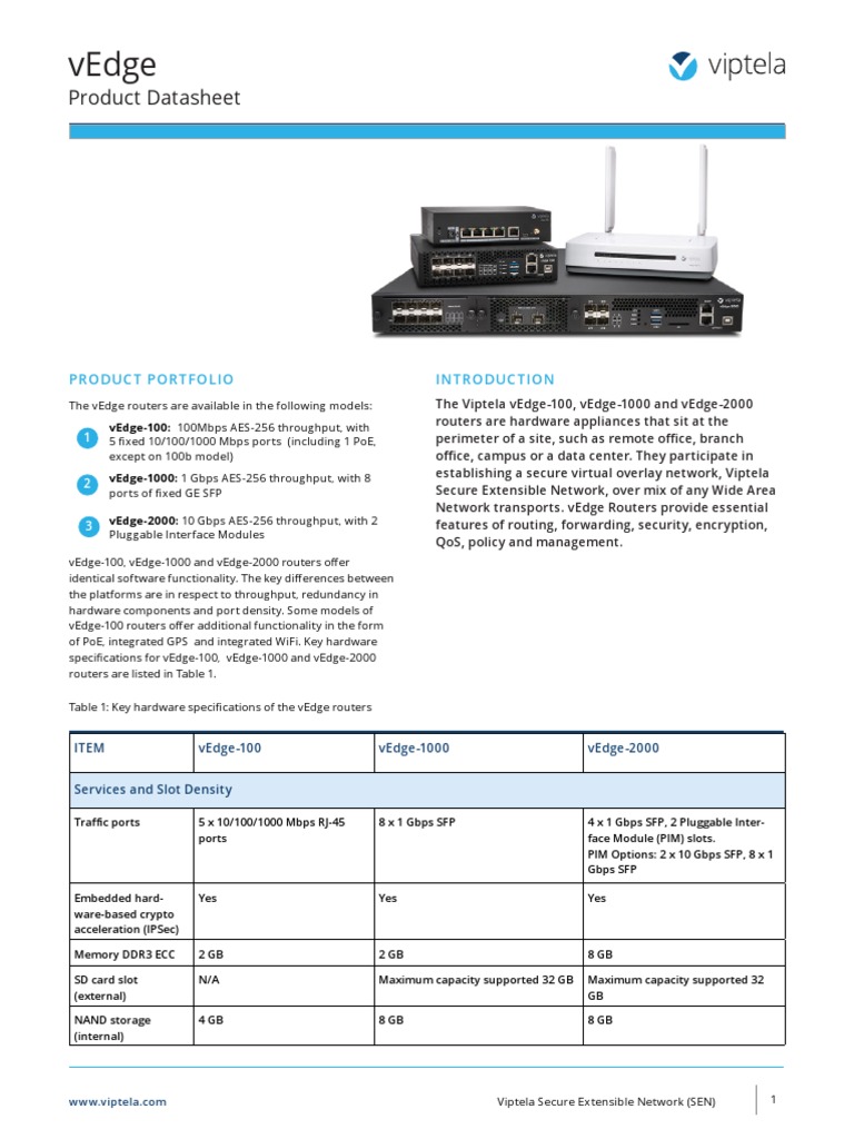 Viptela Vedge Datasheet 2016 04 07 | PDF | 4 G | Router (Computing)