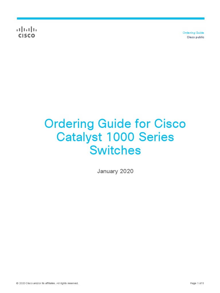 Ordering Guide For Cisco Catalyst 1000 Series Switches: January 2020 ...