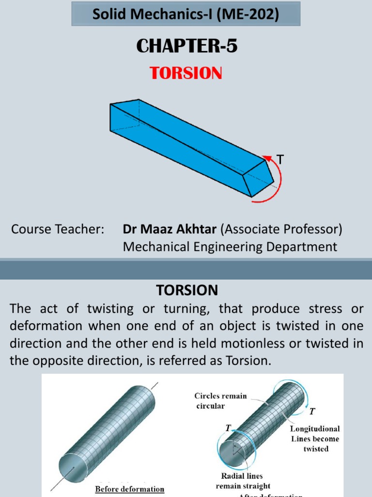 Chapter-5: Torsion | PDF | Torque | Stress (Mechanics)