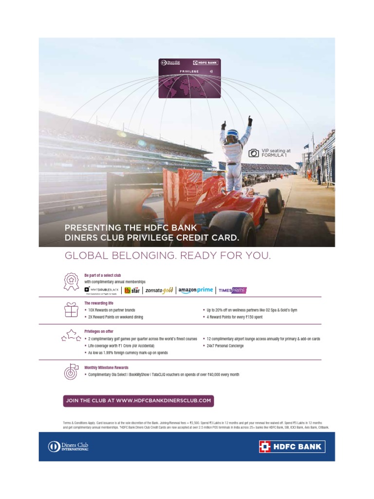 Diners Privilege One Pager | PDF | Credit Card | Money