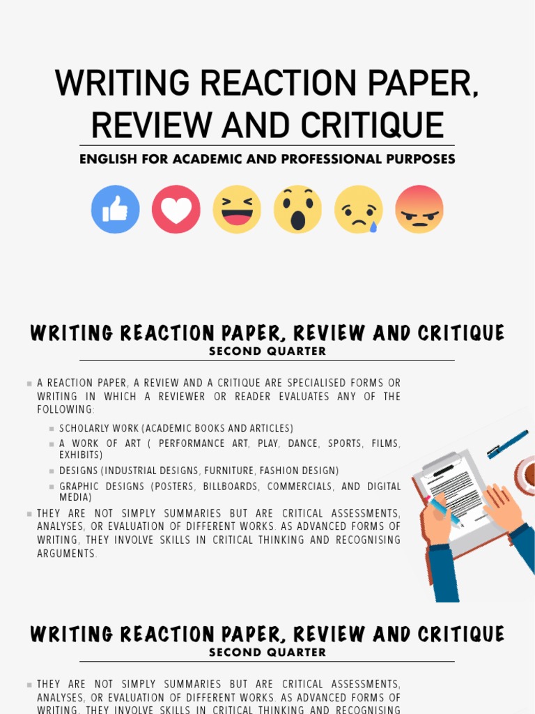 Writing Reaction Paper | PDF | Critical Thinking | Design
