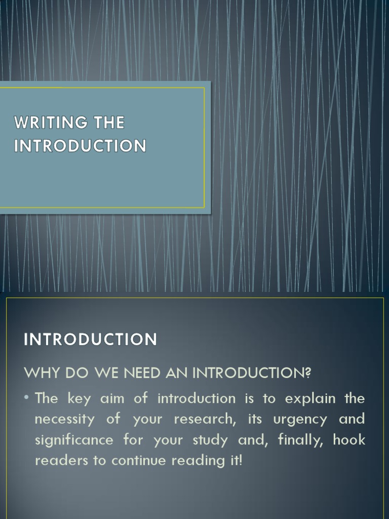 Writing The Introduction | PDF