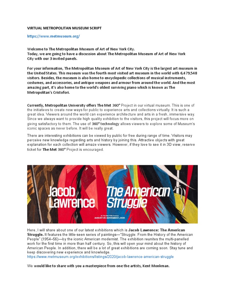 Virtual Museum Script | PDF | Museum | Paintings