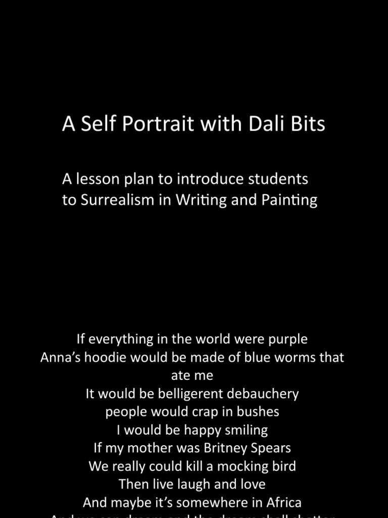 A Self Portrait With Dali Bits: A Lesson Plan To Introduce Students To ...