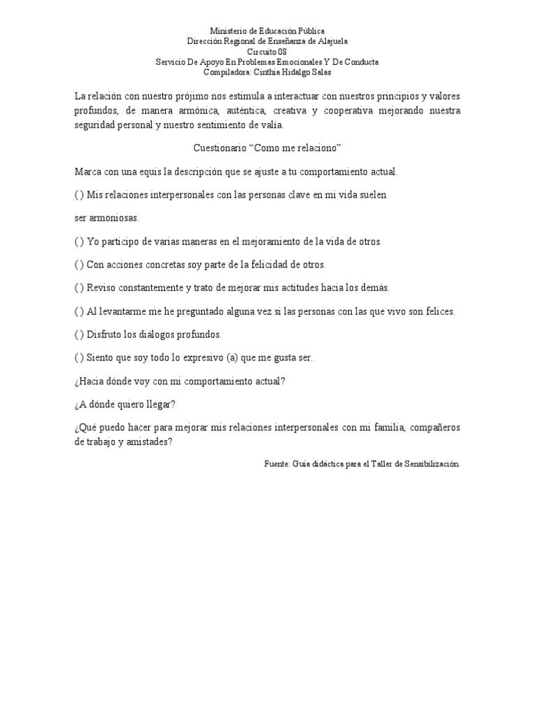 Cómo Me Relaciono Con Los Demás | PDF