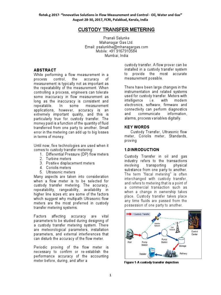 Custody Transfer Metering | PDF | Flow Measurement | Fluid Dynamics
