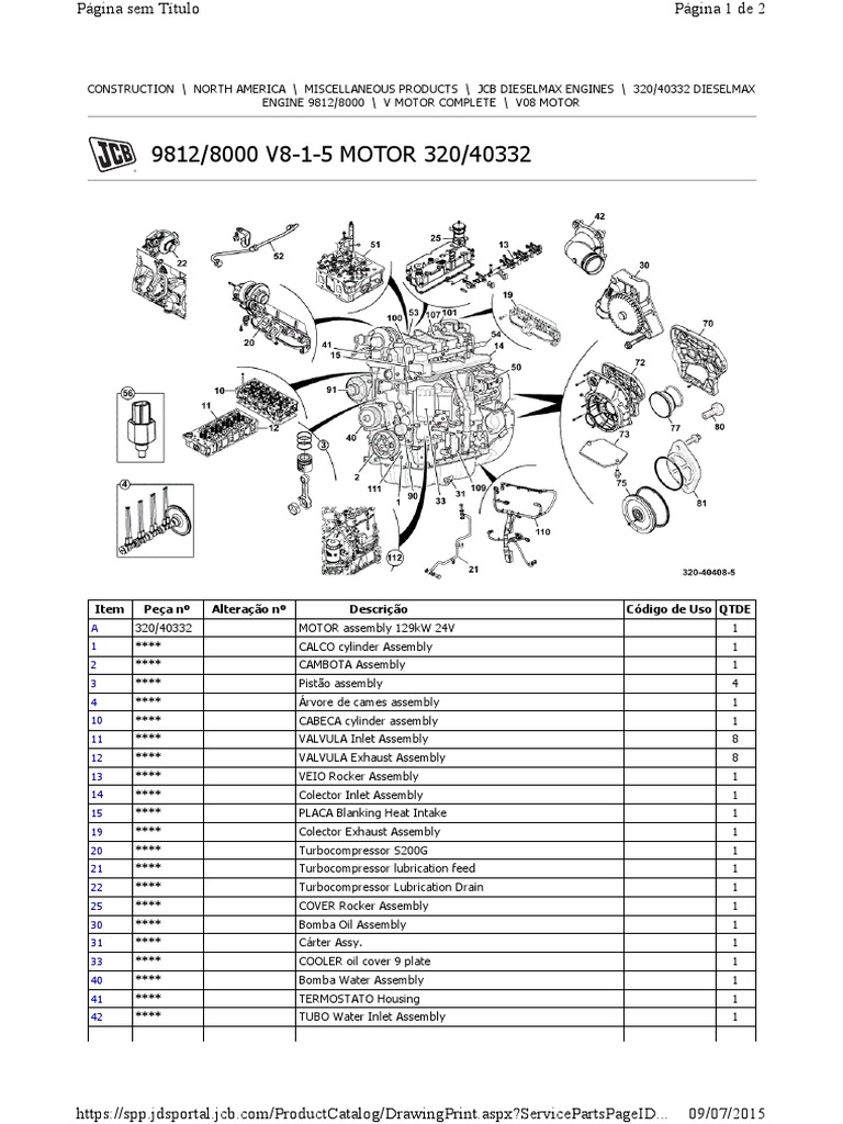 Motor JCB JS200 320-40332 | PDF | Turbocharger | Fuel Injection