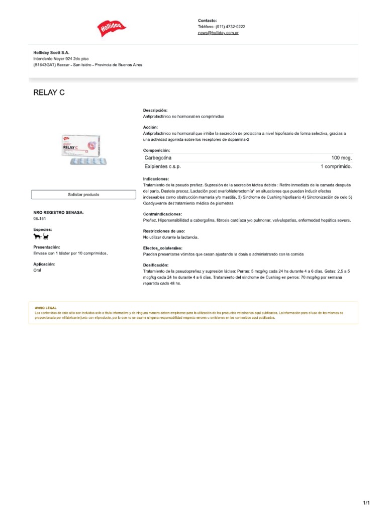 Fich Tecnica Relay C | PDF