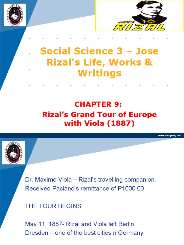 Social Science 3 - Jose Rizal's Life, Works & Writings: Rizal's Grand Tour of Europe With Viola ...