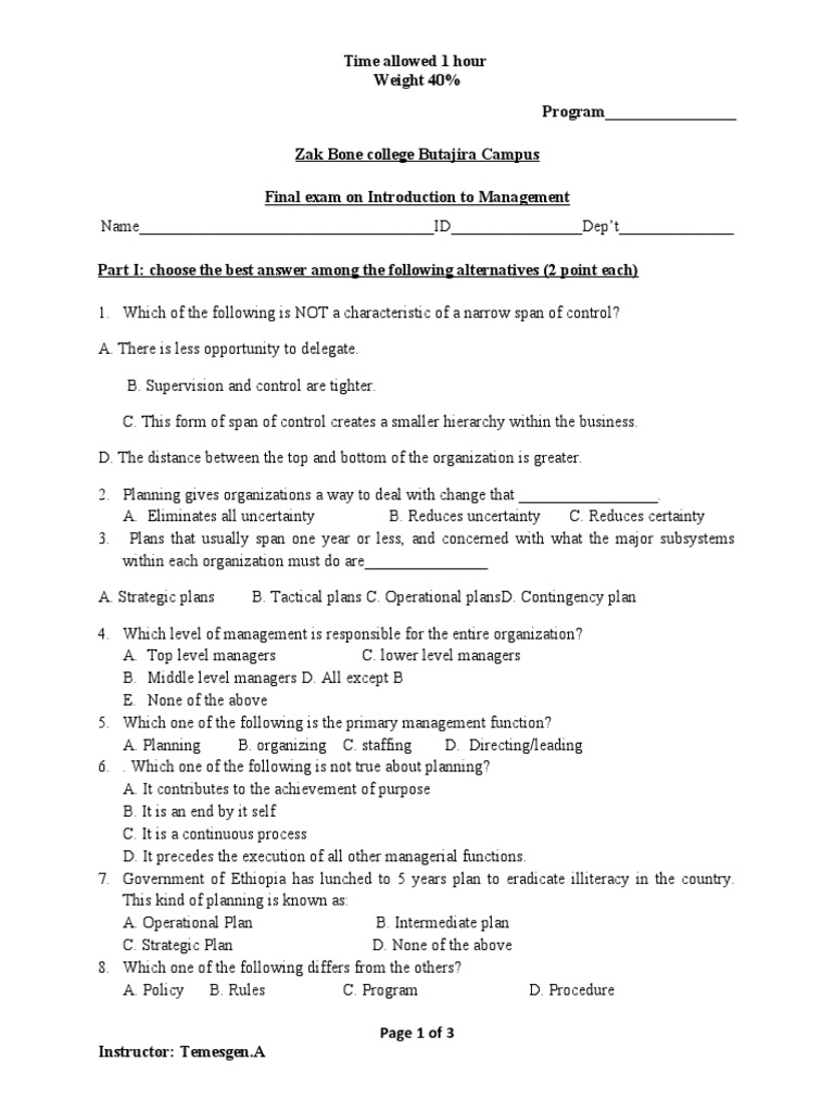 Introduction To MGMT Final Exam | PDF | Uncertainty | Decision Making