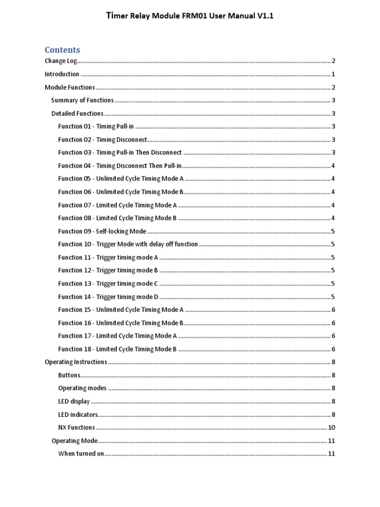 Timer Module FRM01 User Manual US Cleaner | PDF | Capacitor | Direct ...