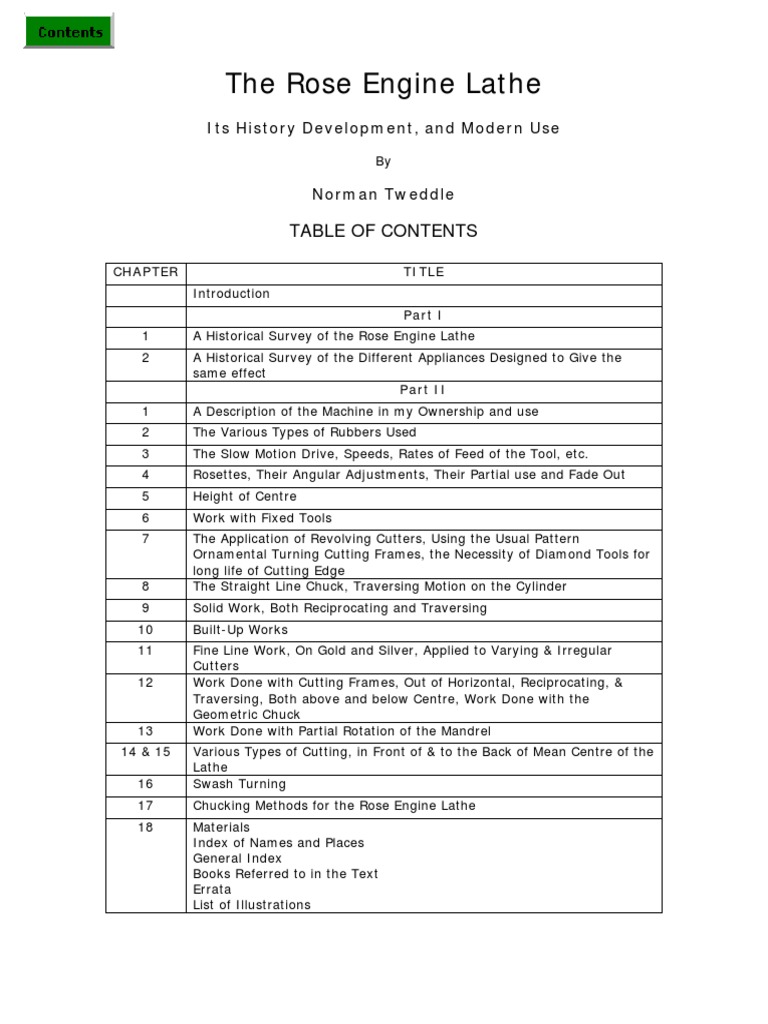 The Rose Engine Lathe: Its History Development, and Modern Use | PDF ...