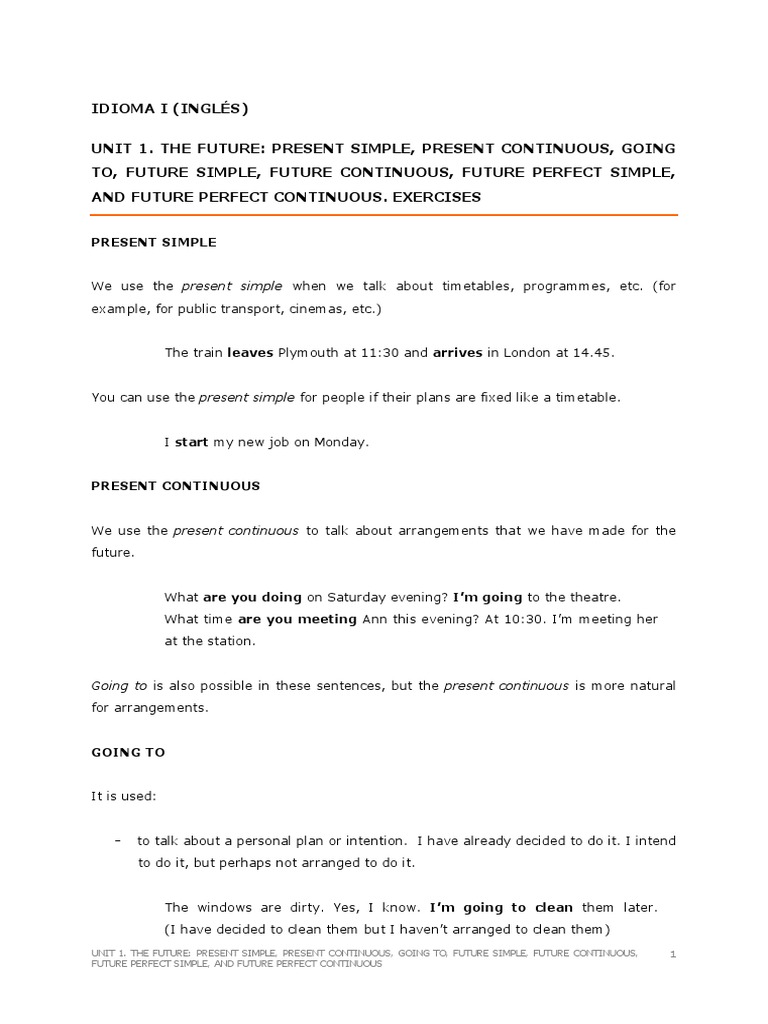 Unit 1. - The Future. Exercises | PDF | Language Arts & Discipline