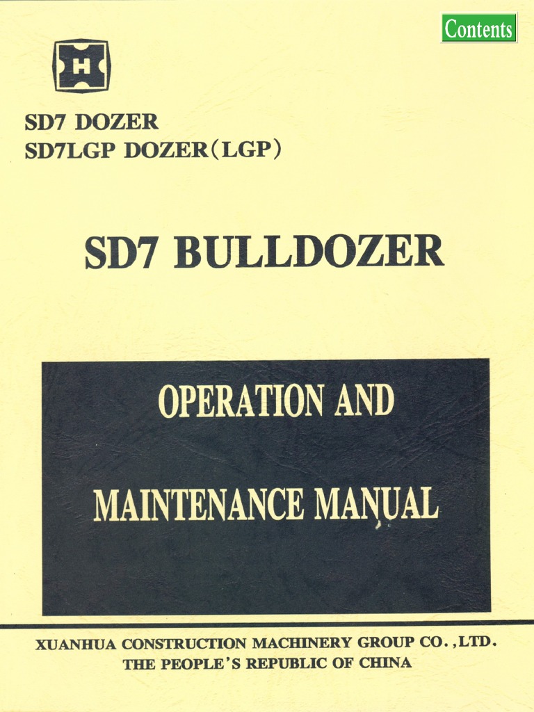 SD7 Bulldozer Operation and Maintenance Manual | PDF