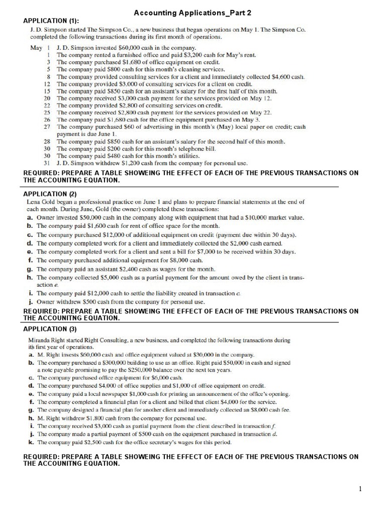 Accounting Applications - Part 2 - Lecture 1 | PDF | Equity (Finance ...
